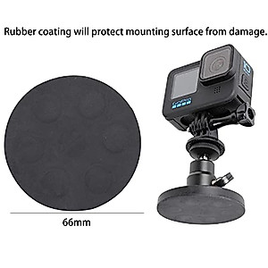 PellKing Magnet Camera Mount for GoPro Insta360 Akaso DJI Action ,with Rotation Ball Head Super Strong Rubber Coating Neodymium Magnet for Car, Attaches to Steel or Other Magnetic Surfaces