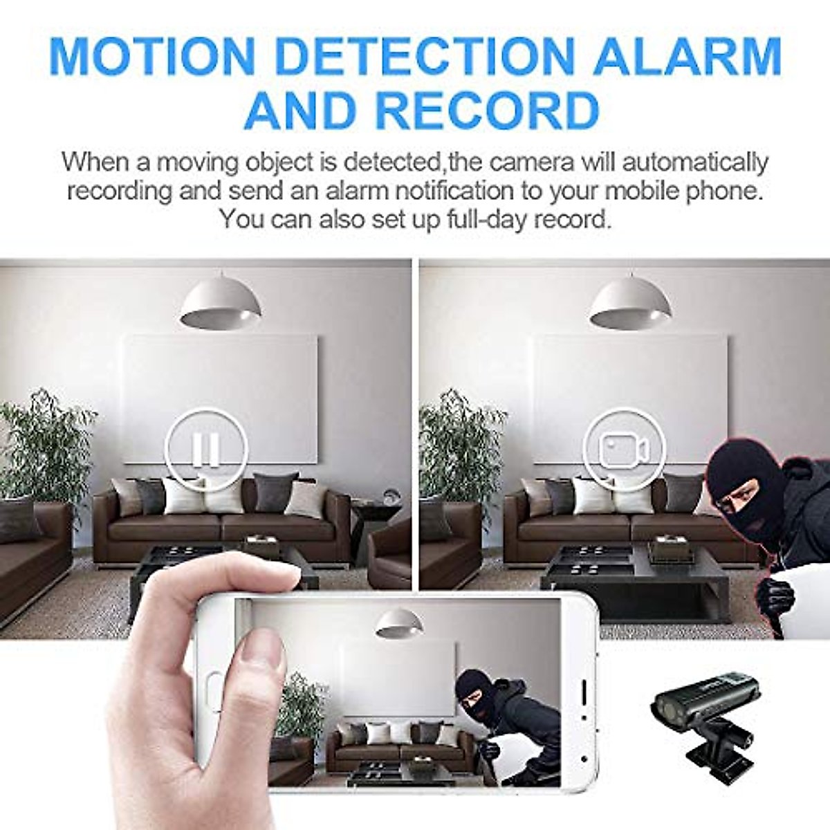 PNZEO W3 Mini Hidden Camera Portable Wireless WiFi Remote View IP Camera Super Small Home Security Cameras P2P Indoor Outdoor Video Record Smart Spy Camera