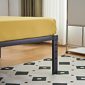 Bonnlo 14 Inch Metal Platform Twin Bed Frame, No Box Spring Needed,Mattress Foundation,Heavy Duty Steel Slat Support,No Box Spring Needed,Black