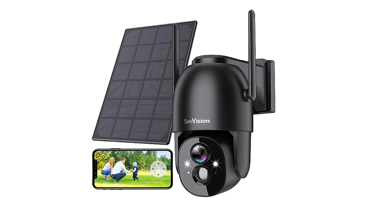 SeeVision 2K Solar Security Camera - Wireless Outdoor PTZ