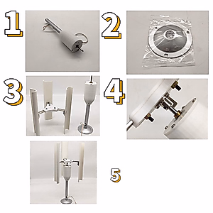 KinHall Wind Turbine Vertical Axis Wind Turbine Model Three-Phase Permanent Magnet Generator DIY, 12v Vertical Axis Wind Turbine Teaching Model