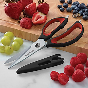 Farberware 4-in-1 Kitchen Shears, 2-Piece, Black and Red