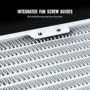 360mm Water Cooling Radiators, 12 Pipe Heat Exchanger Radiators, Copper Computer Radiators for PC CPU Computer Water Cool System, G1/4 Thread, Easy Installation, White
