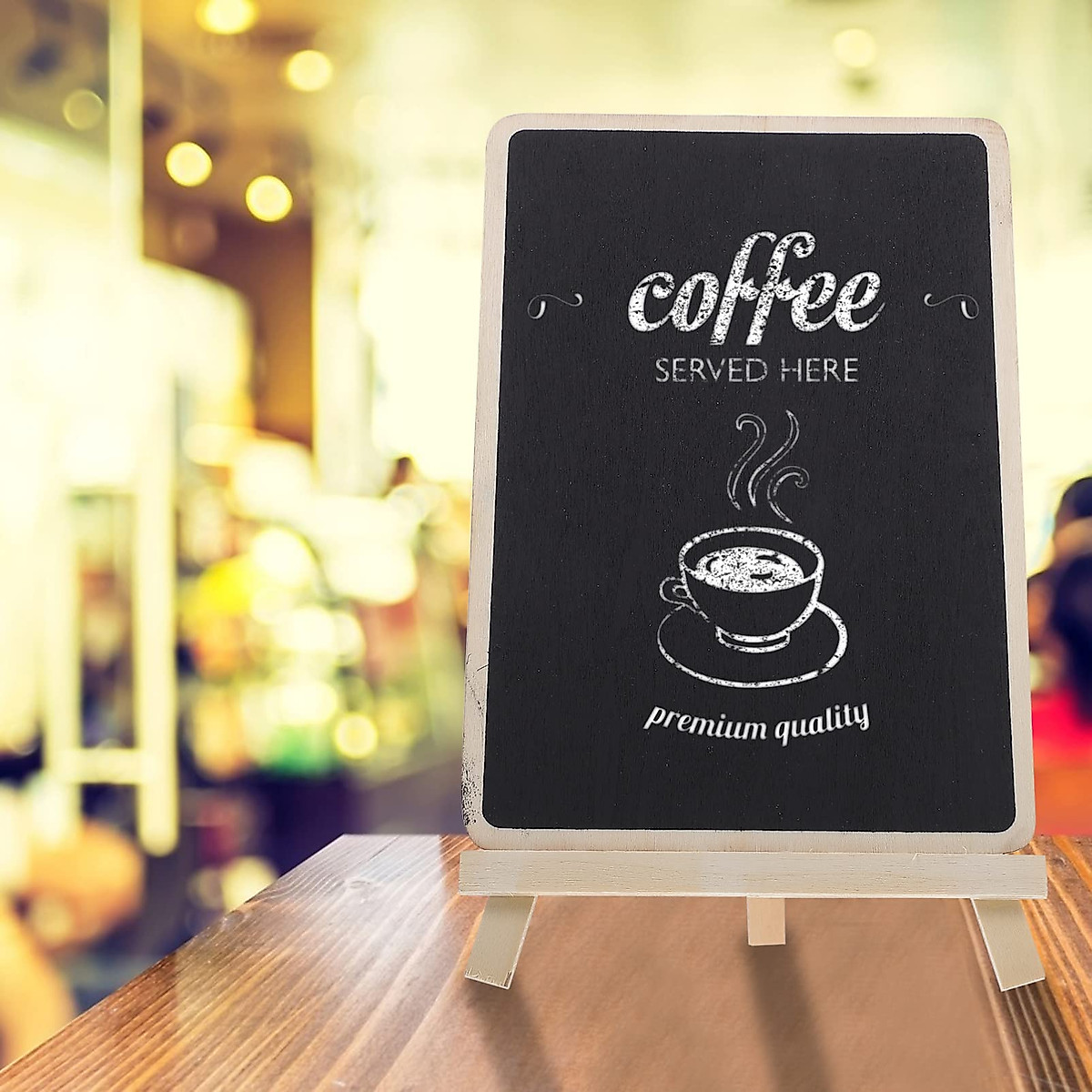 Wood Mini Chalkboard Signs, Food Signs, Wooden Message Board Desk, Small Wood Chalkboard Labels with Easel Stand for Wedding Signs(5pcs)