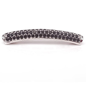 Davitu Fashion CZ Jewelry Findings Spacer Beads Curve Tubes Gold/Rose Gold/Silver/Black Color for Bracelet DIY Jewelry Making,28*4mm - (Color: Silver)