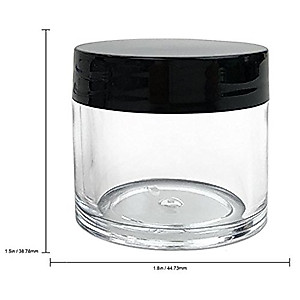 (Quantity: 30 Pieces) Beauticom 30G/30ML (1 Oz) Round Clear Jars with Black Flat Top Lids for Beads, Gems, Glitter, Charms, Small Arts and Crafts - BPA Free