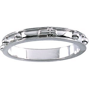 925 Sterling Silver Rosary Ring With Raised Borders Size 8 Jewelry for Women