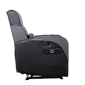 X Rocker Gamma Recliner Gaming Chair, 2.1 Bluetooth Audio System, Headrest Mounted Speakers, Built-in Footrest and Cupholder, 718001, 34.84" x 39.37" x 30.31", Black