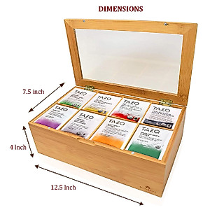Eva's Gift Universe, Tazo Tea Bags Sampler Variety in Bamboo Tea Bag Organizer (80 Count) 16 Different Flavors Gifts for Parents Mom Dad Tea Lovers Couples