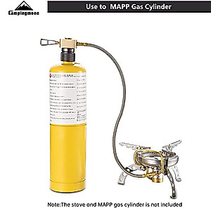 CAMPINGMOON Small Propane to Butane Adapter, Input: 16oz/1Lb small Propane Canister, Output: EN417 Lindal Valve Z22 (Silver)