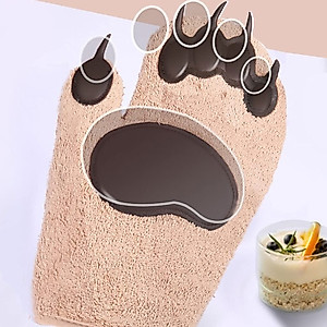 Oven Mitts 1 Pair of Oven Gloves Kitchen Silicone Bears Paw Insulation Gloves Oven Gloves for Kitchen Cooking Barbecue Best Gift (Brown and White) Kitchen Oven Glove (Color : B)