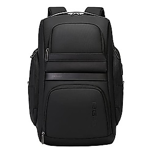 BANGE Trendy Laptop Backpack for Men Women Smart Fashion Casual Durable 15.6 Inch Polyester Bag with USB Port Anti Theft Waterproof 20L 1.37 KG W Business Travels Office Colleges Schools (Black)