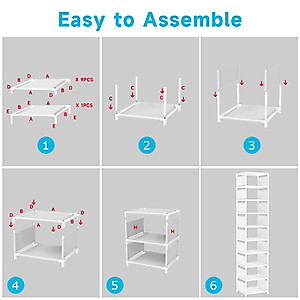 esonstyle 10 Tiers Shoe Rack, Space Saving Shoe Shelf Organizer, Tall Narrow Shoe Rack for Door Entryway, Closet