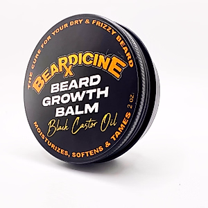Beardicine Soft Beard Growth Balm, Deep Conditioning with Black Castor Oil, Kumquat and Shea Butter
