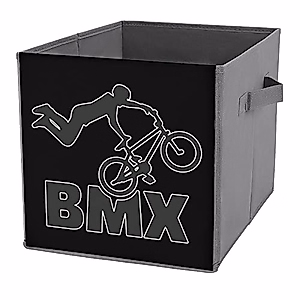 BMX Bike Collapsible Storage Bins Basics Folding Fabric Storage Cubes Organizer Boxes with Handles