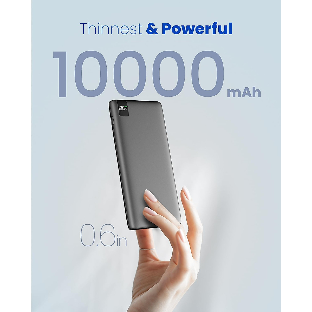 IXNINE Portable Charger Power Bank - 22.5W Fast Charging USB C Battery Pack 10000mAh Slim Portable Phone Charger for Cell Phone Tablet