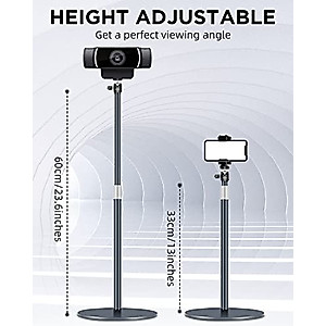 Nycetek Webcam Stand, Light Stand Tripod with 360° Rotatable Ballhead for DSLR Camera, Ring Light, Webcam, Desktop Tripod for Video Recording, Shooting, Game Streaming, YouTube