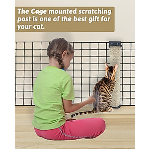 VCEPJH 2 Pcs Cat Scratching Post for Crate Cage Mounted Cat Scratcher Natural Sisal Scratch for Scratching and Climbing Furniture 15x2.7inches (White)