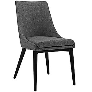 Modway Viscount Mid-Century Modern Upholstered Fabric Two Kitchen and Dining Room Chairs in Gray