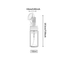 GBSTORE 1 pc 150ml Empty Facial Cleanser Foaming Bottle Mousse Foam Gel Head Wash Brush Foam Bottle Pressure Type Cleansing Milk Beater,Mini Foaming Soap Pump Dispenser