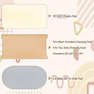 Hooyax Muslin Changing Pad Cover Unisex, Ultra Soft Diaper Changing Table Covers 3 Pack Breathable and Skin-Friendly Solid Color Muslin Baby Changing Mats Sheet for Boys & Girls, 32x16 inches