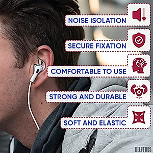 White Earbud Replacement Tips - 3 Pairs Ear Hooks for Airpods Noise Isolation Tips Small Airpod Pro Ear Tips for S, M, L - Silicone Earbud Cover Tips for Bose Soundsport Earbuds Earphones Cover