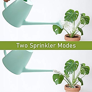 Psukhai Watering Can for Indoor Plants Garden Flower, Modern Small Water Cans Long Spout for Outdoor Watering Plants 1/2 Gallon 60OZ(Green)