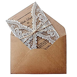 Laser Cut Wedding Invitations Sample by Picky Bride Invitation Cards Templates 126 x 185mm Customized Invite Cards with RSVP Cards
