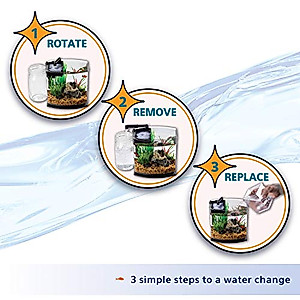 Aqueon LED MiniBow Small Aquarium Fish Tank Kit with SmartClean Technology, Black, 5 Gallon