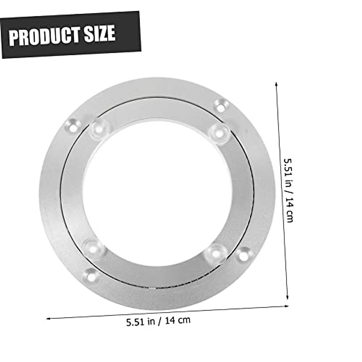 Angoily 4pcs Table Turntable Restaurant Turntable Bearing Restaurant Supply Turntable Swivel Plate Table Accessory Rotating Serving Tray Rotating Platter to Rotate Rubber Load Board Glass