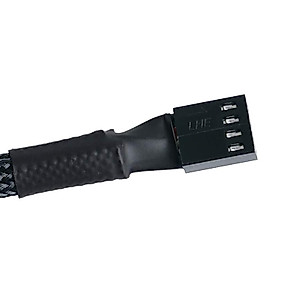 novonest PWM Fan Splitter, 1 to 4 Cable Sleeved Braided Y Splitter,Fan Extension Cable(2 Packs) with 4-pin Adapter, Suitable for All 3-pin and 4-pin Pc Fans,FH-4