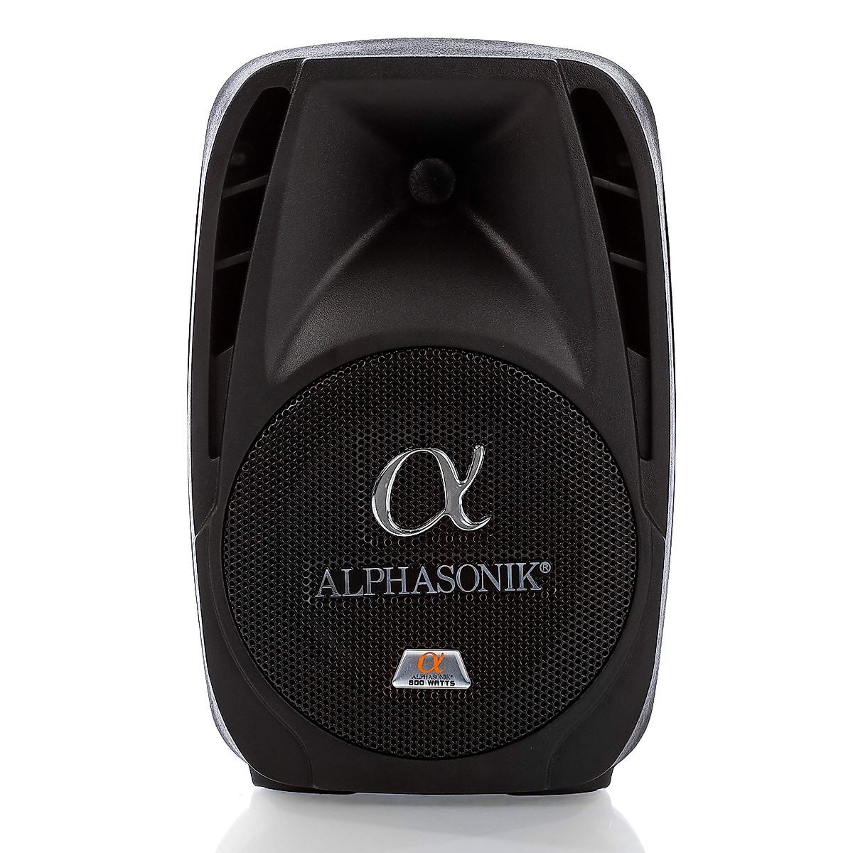 Pair Alphasonik All-in-one 8" Powered 800W PRO DJ Amplified Loud Speakers with Bluetooth USB SD Card AUX MP3 FM Radio PA System LED Lights Karaoke Mic Guitar Amp 2 Tripod Stands Cable and Microphone