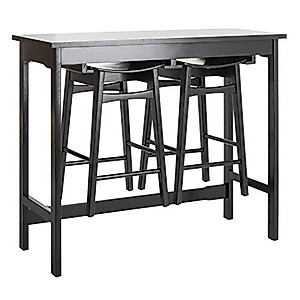 Safavieh Home Collection Colbie Black Storage Rack 3-Piece Pub Set