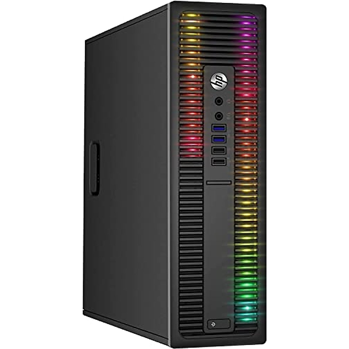 HP EliteDesk Desktop RGB Lights Computer AMD A-Series Processor 8 GB RAM, 512 GB SSD, Windows 10 Pro 64-bit, Wi-Fi, Gaming PC Keyboard & Mouse (Renewed)
