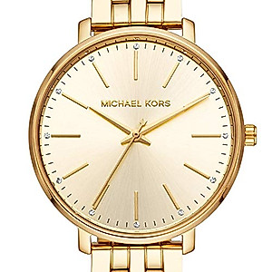 Michael Kors Women's Pyper Three-Hand Gold-Tone Stainless Steel Bracelet Watch (Model: MK3898)