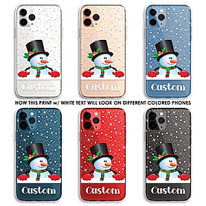 Case Charming Christmas Snowman Case Personalized for iPhone 15 14 Pro Max 13 mini 12 11 XS XR X 10S 10R 10 8 Plus 7 SE Clear Slim Soft Flexible TPU Rubber Cover