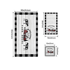 Farmhouse Barn Bathroom Towel Set,Microfiber Bath Kitchen Beach Hand Dish Towels Set,Quick Dry Luxury Soft Decorative Towels+Set Clearance Bulk Accessories Decor(3-PC) Rustic Rooster Wood Grain