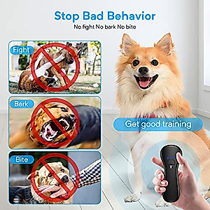 Ahwhg New Anti Barking Device,Dog Barking Control Devices,Rechargeable Ultrasonic Dog Bark Deterrent up to 16.4 Ft Effective Control Range Safe for Human & Dogs Portable Indoor & Outdoor (Black)