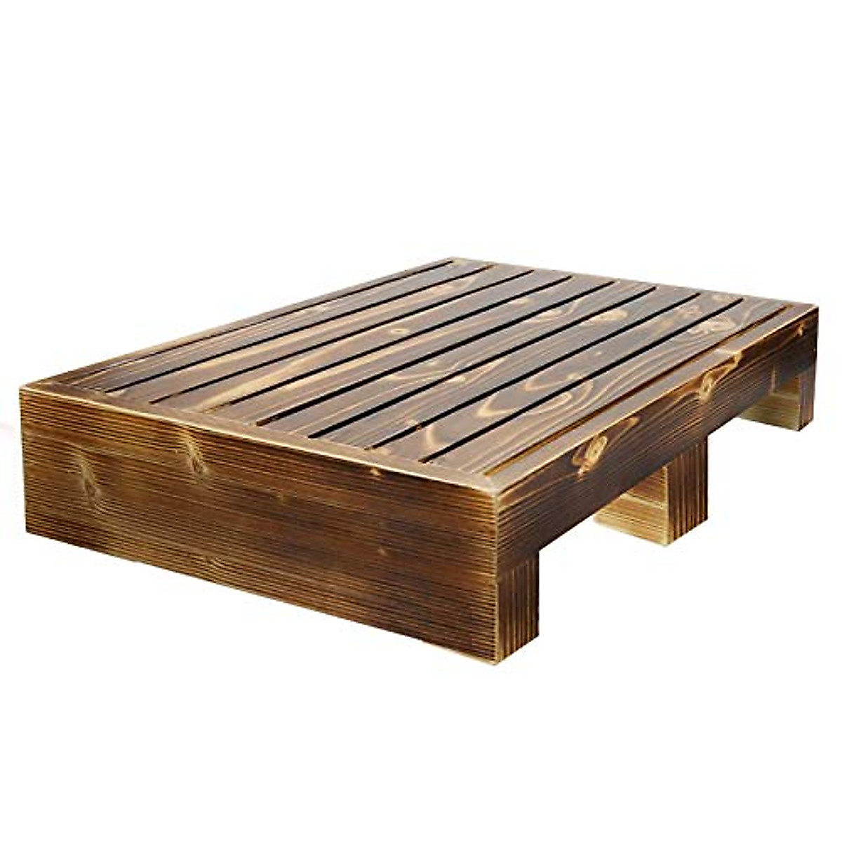 URFORESTIC Solid Wood Indoor/Outdoor 3 1/2" High Riser Step - Non-Slip All Weather Top & Feet Mobility Assistance