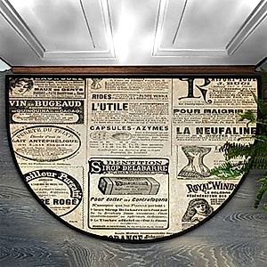 cfpolar Beach Starfish Soft and Absorbent Half Round Door Mat | Summer Ocean Shell Non-Slip Indoor Half Moon Hearth Rugs for Bedroom, Kitchen, Fireplace Rug3 (Color1165)