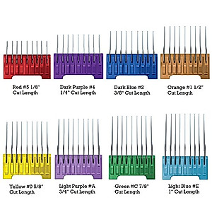 WAHL Professional Animal Stainless Steel Attachment Guide Comb Set for Wahl's Bravura, Arco, 5 Style Groom, Chromado, Creativa, Figura, and Motion Pet, Dog, Cat, and Horse Clippers