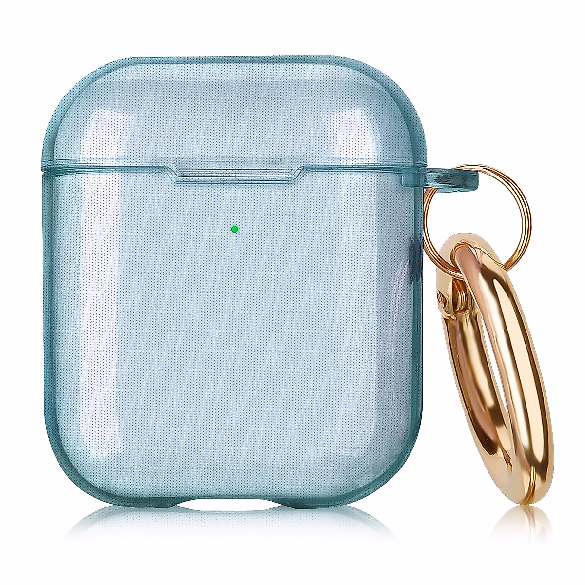 AIRSPO Airpods Case Cover, Airpod Case 2nd Generation Clear Soft TPU Protective Cover Compatible with Apple AirPods 1/2 Wireless Charging Case with Keychain (Clear Green)