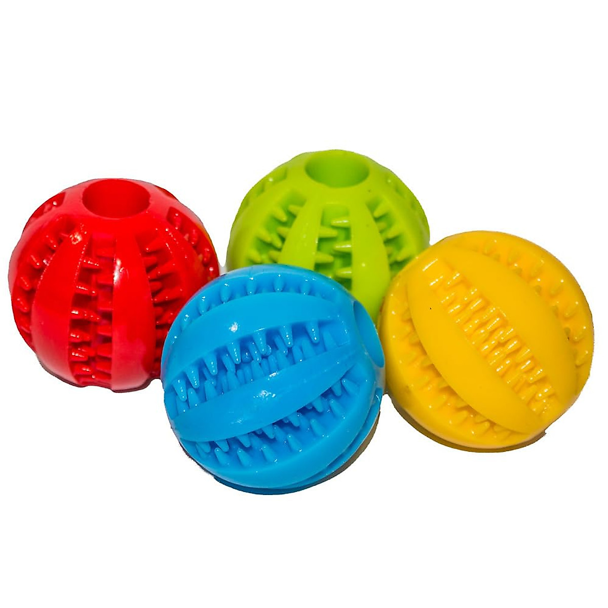 Pet Dog Toy Ball Fetch Durable Long Lasting Interactive Treat Dispensing Dog Toys Ball Rubber Dog Chewing Enrichment Toys for Boredom and Brain Stimulating (Large 3 Inch)