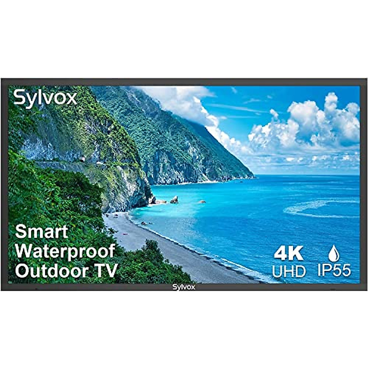 SYLVOX 43" Outdoor TV, Waterproof 4K Ultra HD HDR Smart TV with Bluetooth WiFi Function for Partial Sunshine Areas(2022, Deck Series)