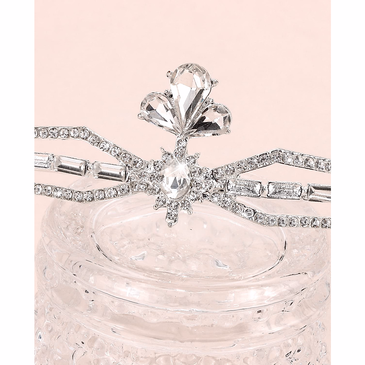 Wecoe Silver Crown for Women Birthday Girls Rhinestone Tiaras and Crowns Princess Queen Fairy Crown Halloween Costume Hair Accessories Happy Birthday Decorations Mothers Day Gifts