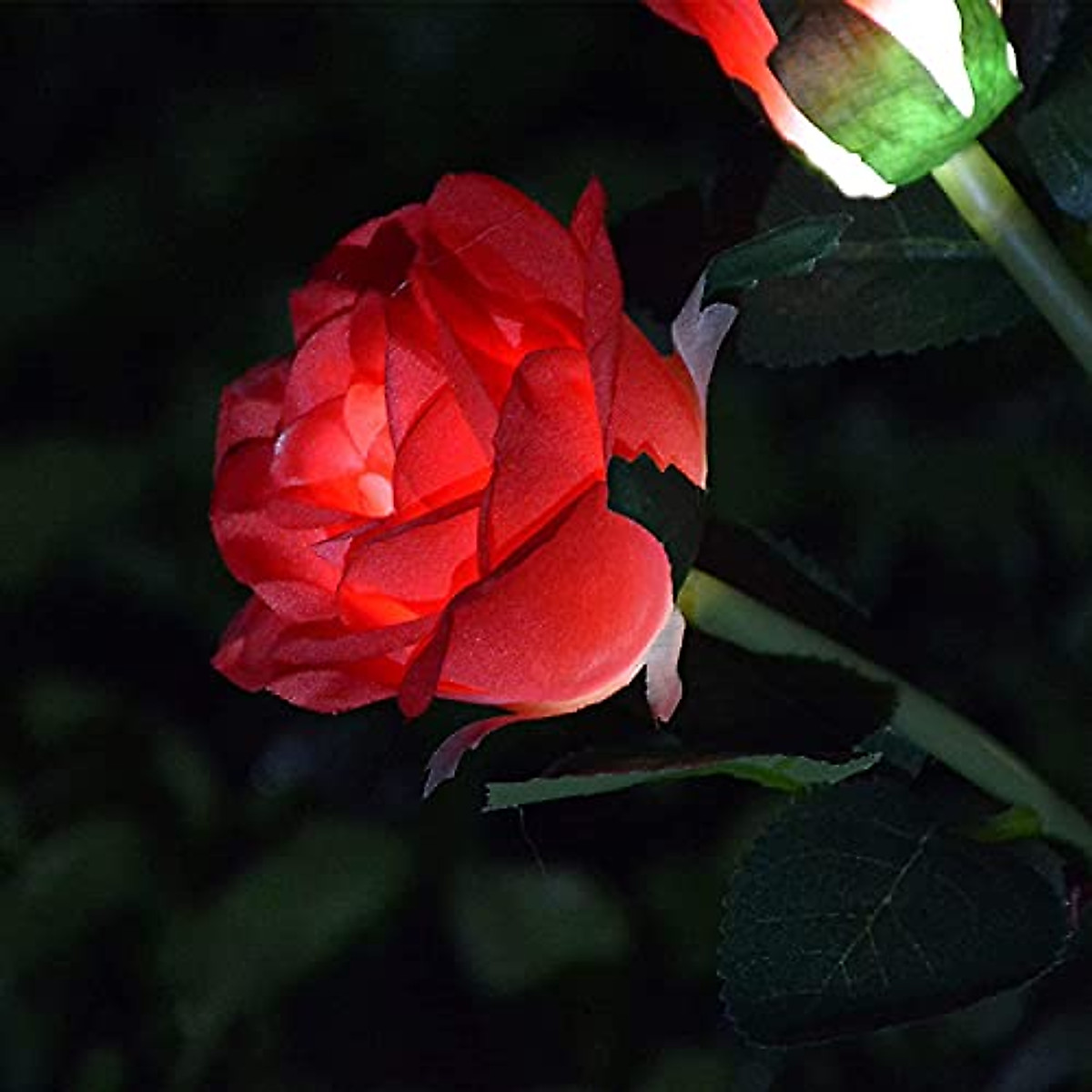 Solar Rose Flower Lights [Upgraded 6 Flowers], Outdoor Solar Powered Rose Lights, Garden Solar Decorative Lights, Rose Stake Lights, Solar Pathway Lights Patio Lawn Garden Yard