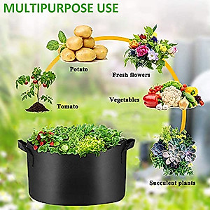 2 Pcs 30 Gallon Grow Bags for Vegetable, Heavy Duty Thickened Nonwoven Fabric Pots with Handles, Durable Breathe Plant Container for Potato, Carrot, Onion, Flower, Indoor and Garden