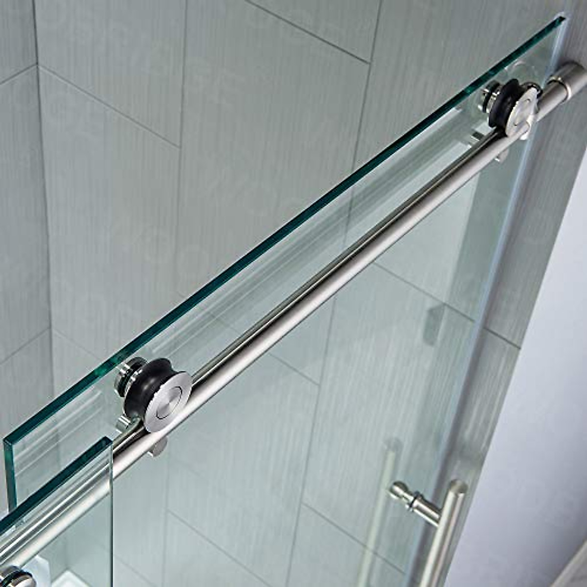 WOODBRIDGE Frameless Shower Doors 68-72" Width x 76" Height with 3/8"(10mm) Clear Tempered Glass