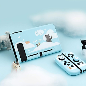 GeekShare Protective Case for Switch, Soft TPU Slim Case Cover Compatible with Nintendo Switch Console and Joy-Con (Nebula Cat)