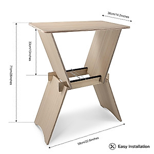 M MUSIC PUBLIC KINGDOM Record Player Stand with Record Storage Shelf, Solid Wood Turntable Stand, Light Wood